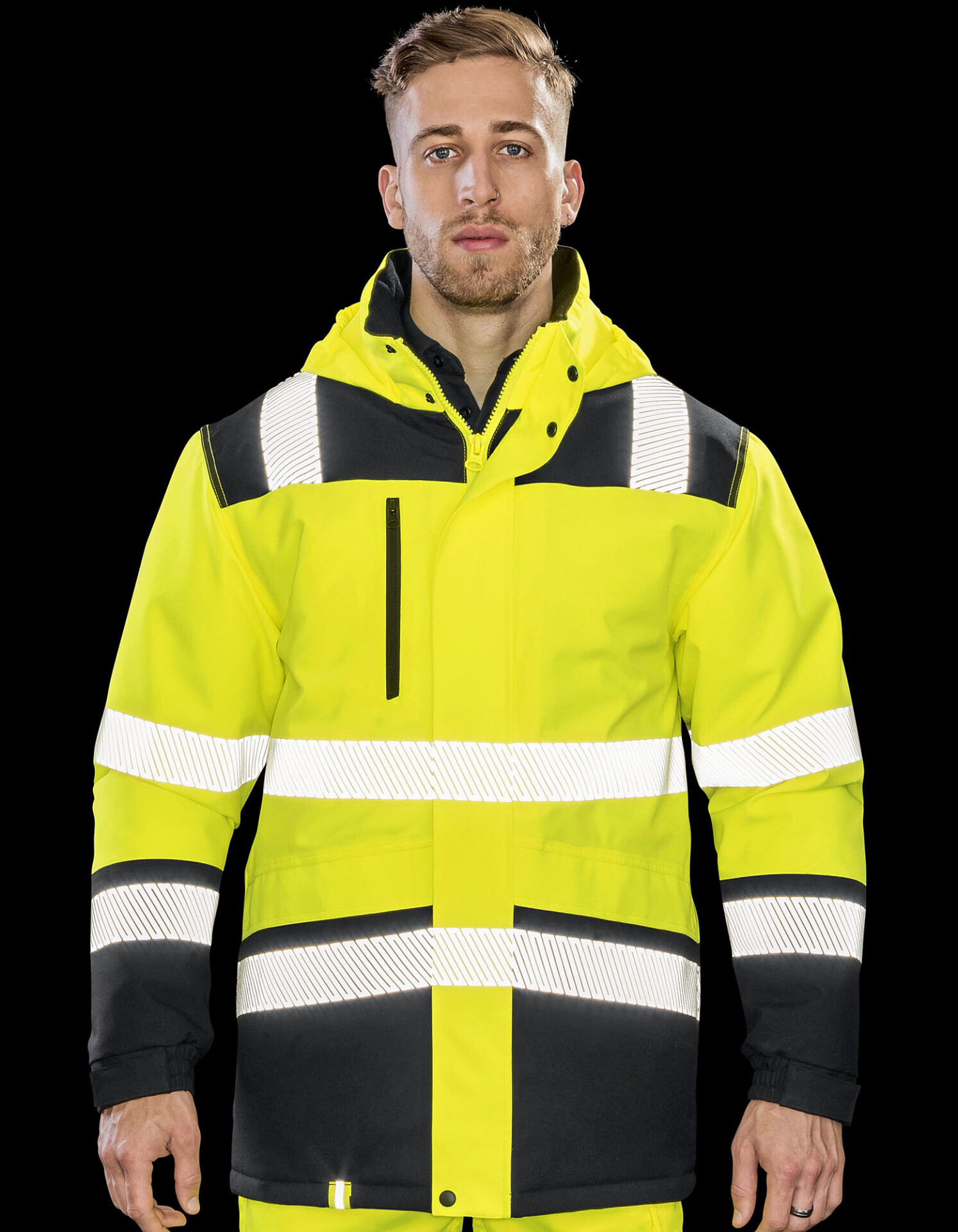 Recycled Dynamic Stretch Safety Shorts | Jaune fluorescent | 4XL | MP ...