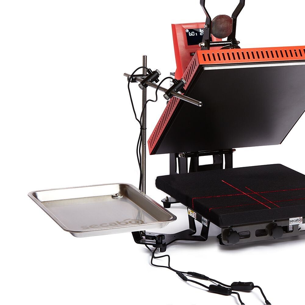 Secabo: Modular double cross laser with accessories for Heat Presses